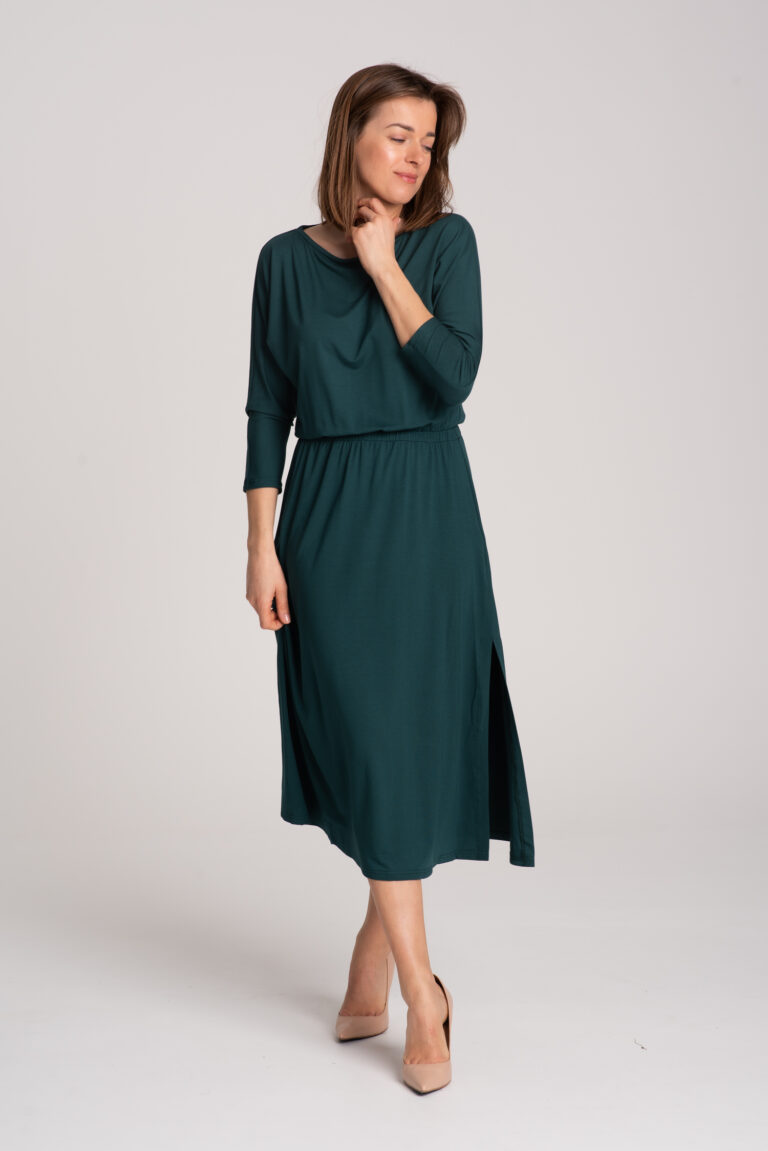 Zielona Sukienka Z Modalu Hot As Hell - Lenanto